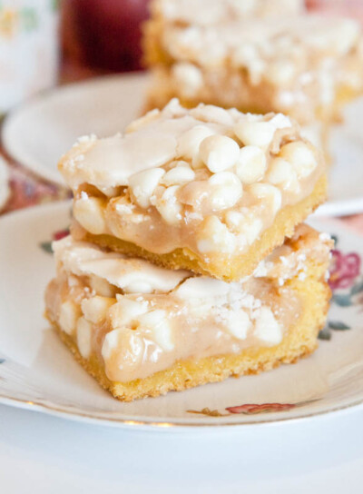 Coconut Peanut Butter Magic Cake Bars - Averie Cooks