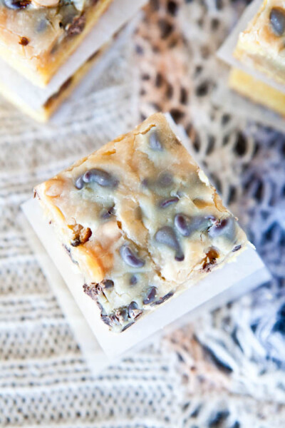 Coconut Peanut Butter Magic Cake Bars - Averie Cooks