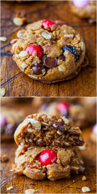 Trail Mix Peanut Butter Cookies - Averie Cooks
