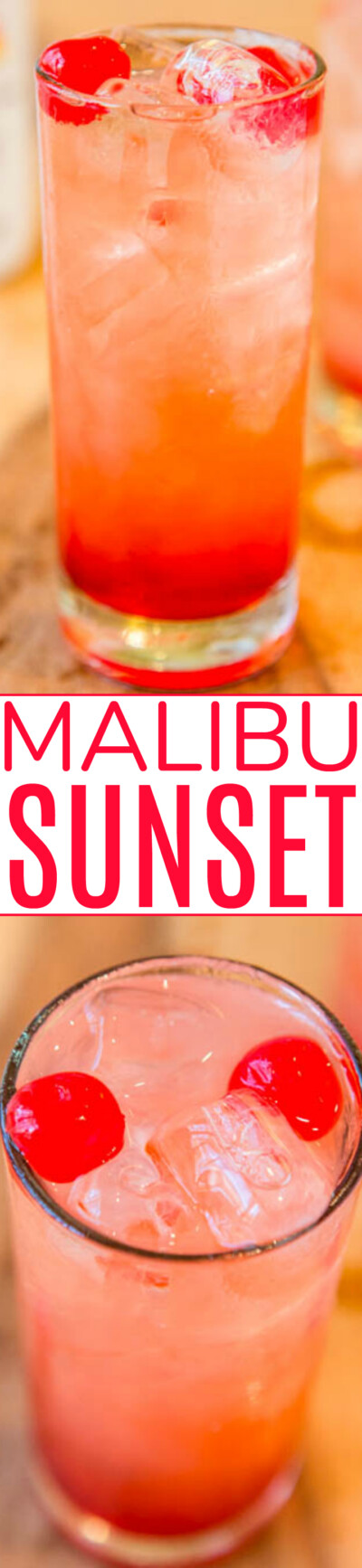 Malibu Sunset Cocktail (Fruity Malibu Drink Recipe!) - Averie Cooks