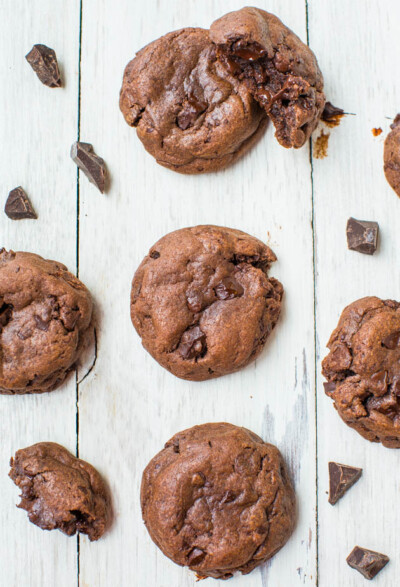 Insanely Fudgy Chocolate Pudding Cookies - Averie Cooks