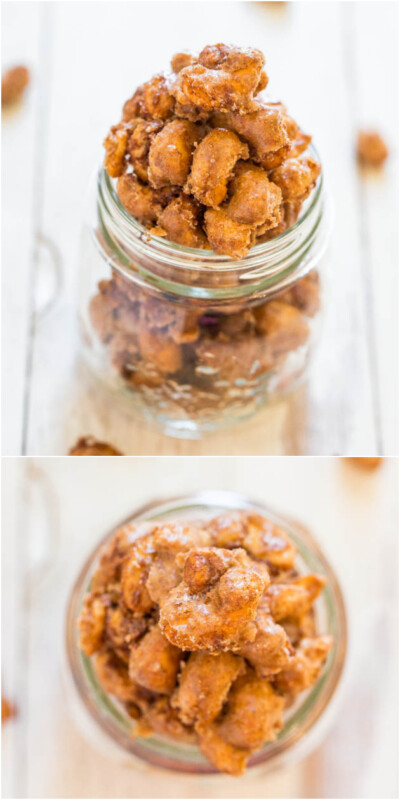 Cinnamon Sugar Candied Cashews - Averie Cooks