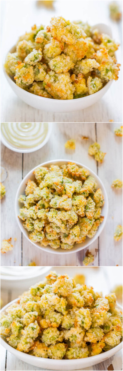 Baked Parmesan Edamame Bites with Creamy Wasabi Dip - Averie Cooks