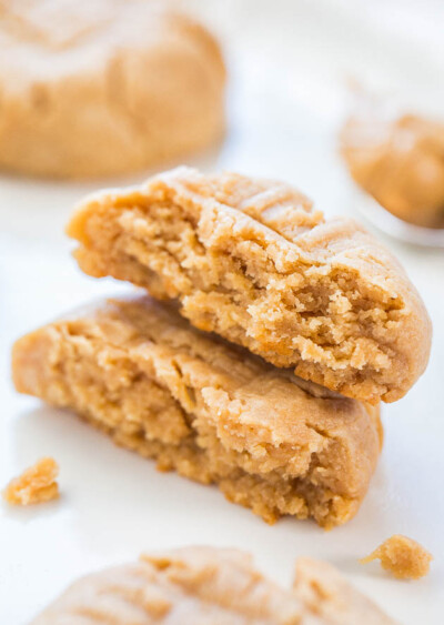Soft & Chewy 4-Ingredient Peanut Butter Cookies - Averie Cooks