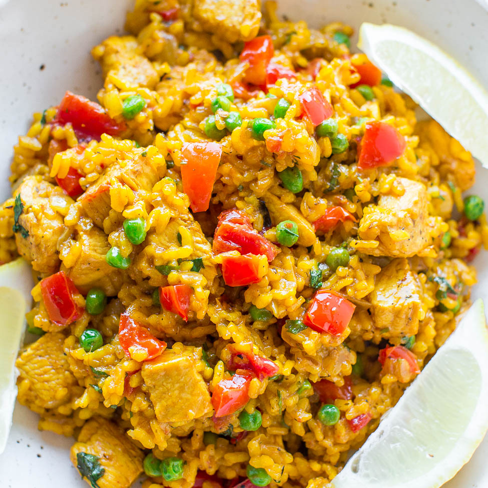 One Pan Easy Chicken Paella Recipe Wonkywonderful 20 Easy One Pot