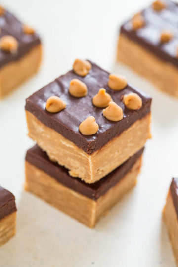 Buckeye Fudge (Chocolate-Topped Peanut Butter Fudge) - Averie Cooks