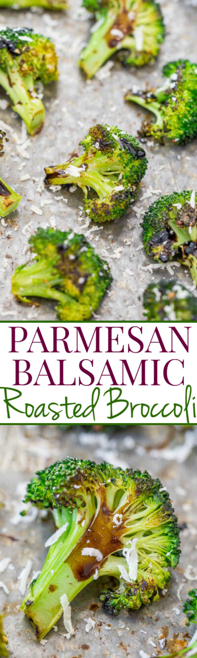 Roasted Balsamic Broccoli with Parmesan - Averie Cooks