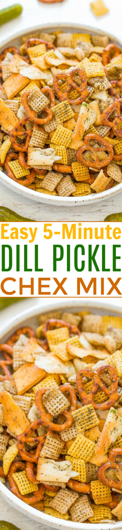 5-Minute Dill Pickle Chex Mix Recipe - Averie Cooks