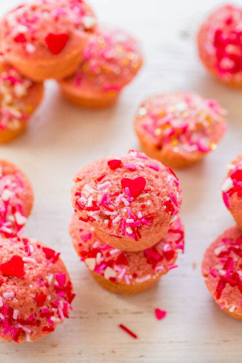 Pink Mini Muffins - Averie Cooks