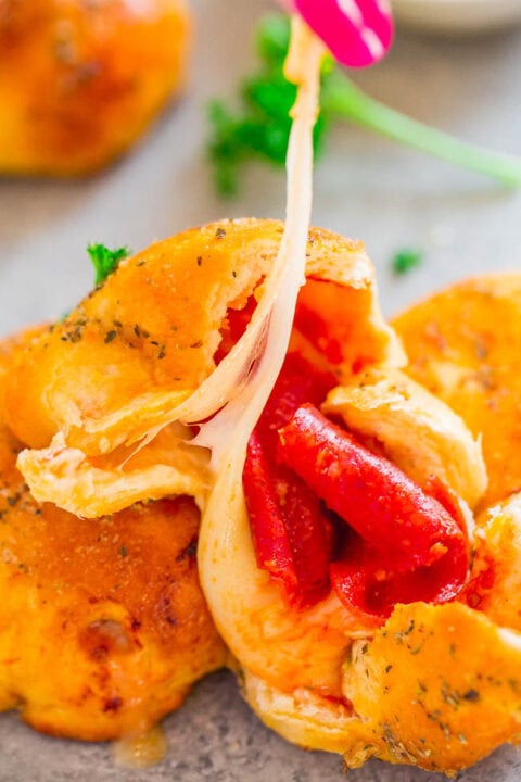 Stuffed Pepperoni Pizza Balls - Averie Cooks