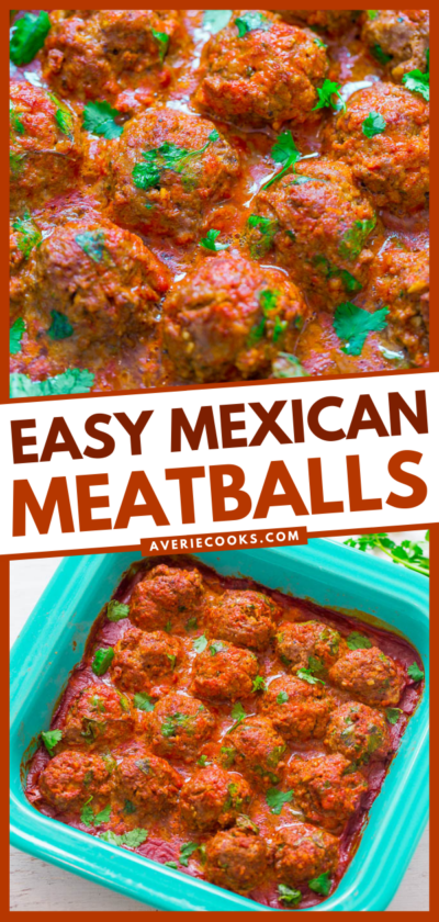 Mexican Meatballs (+ Tomato Avocado Salsa!) - Averie Cooks