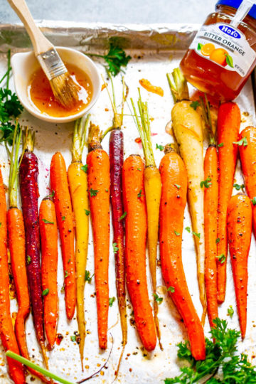 Roasted Orange Glazed Carrots - Averie Cooks
