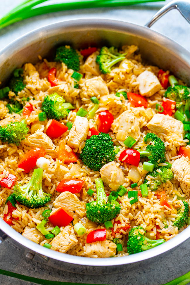 Chicken And Rice Skillet With Veggies Averie Cooks Chicken And Rice Skillet With Veggies Averie Cooks
