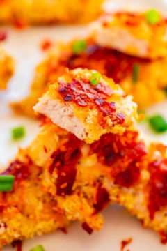 Baked Bacon Cheddar Chicken Tenders - Averie Cooks