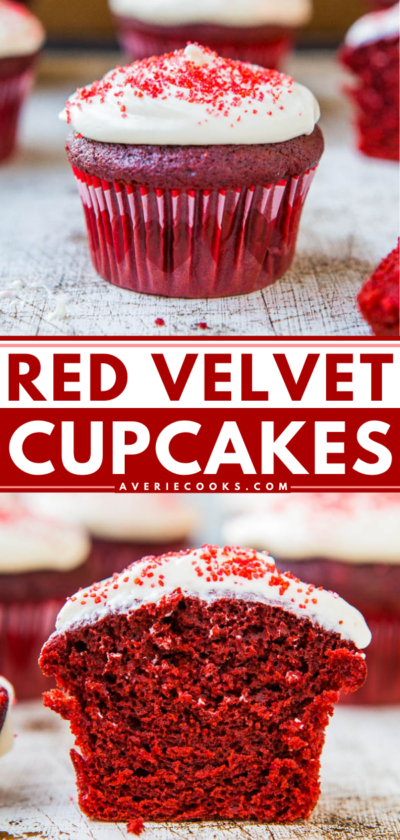 Red Velvet Cupcakes (+ Cream Cheese Frosting!) - Averie Cooks