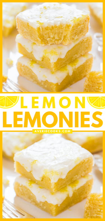 Zingy Lemon Brownies Recipe (Lemonies) - Averie Cooks