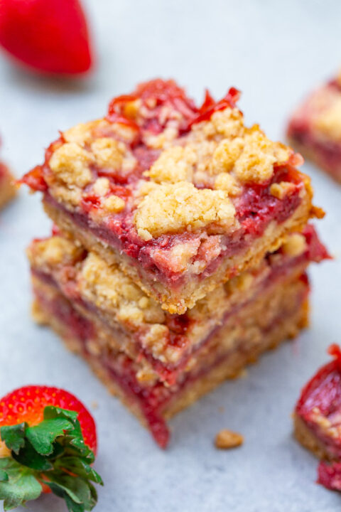 Frosted Strawberry Cake Mix Cookie Bars - Averie Cooks