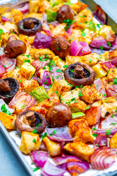 Sheet Pan Italian Baked Chicken and Veggies - Averie Cooks