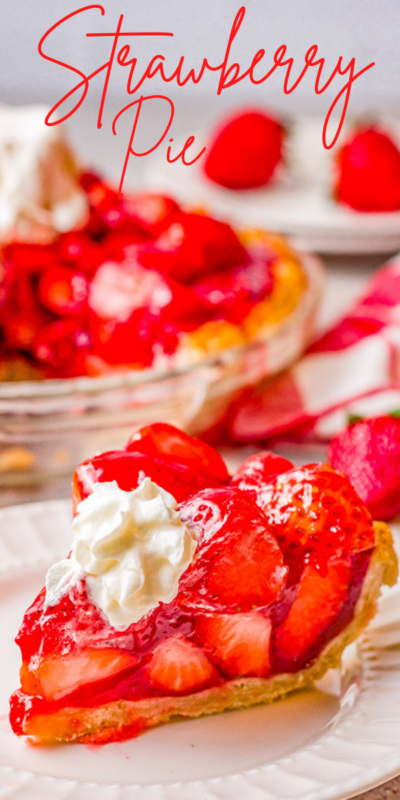 Glazed Fresh Strawberry Pie with Jello - Averie Cooks