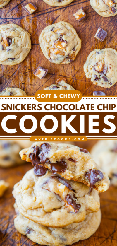 Soft and Chewy Snickers Cookies - Averie Cooks