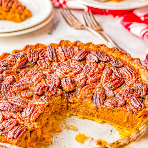 Best Ever Pumpkin Pecan Pie - Averie Cooks
