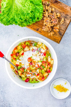 Classic Apple Waldorf Salad Recipe - Averie Cooks