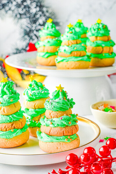 Stacked Christmas Tree Sugar Cookies - Averie Cooks