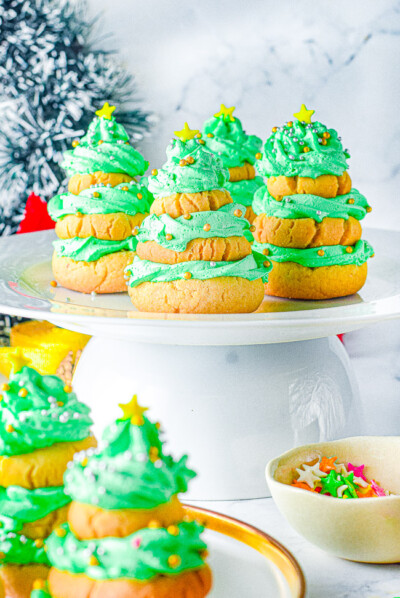 Stacked Christmas Tree Sugar Cookies - Averie Cooks