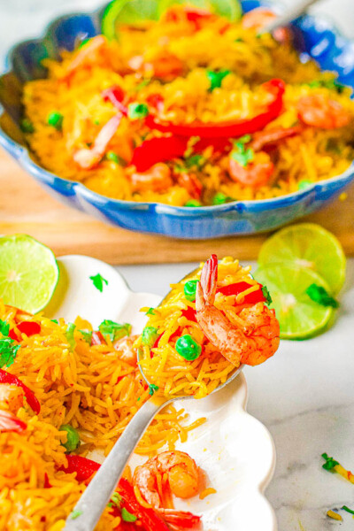 Instant Pot Shrimp Paella - Averie Cooks