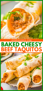 Baked Cheese and Beef Taquitos - Averie Cooks