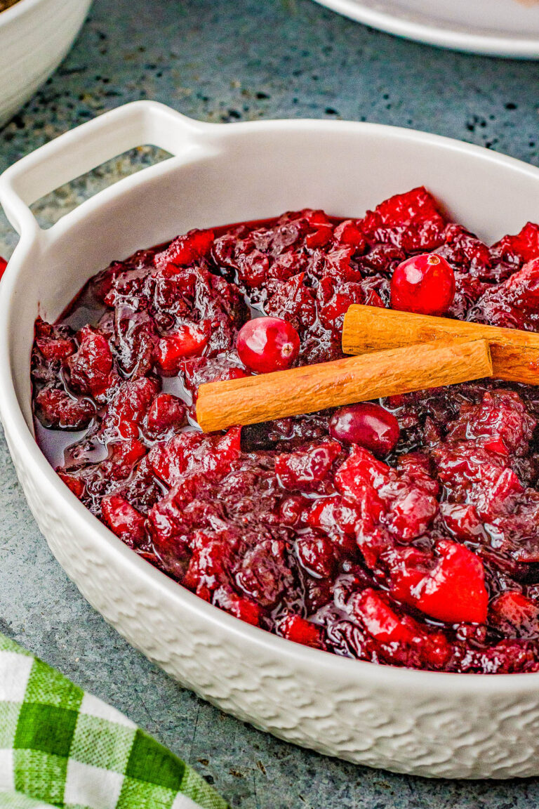 Spiced Apple Cider Cranberry Sauce - Averie Cooks