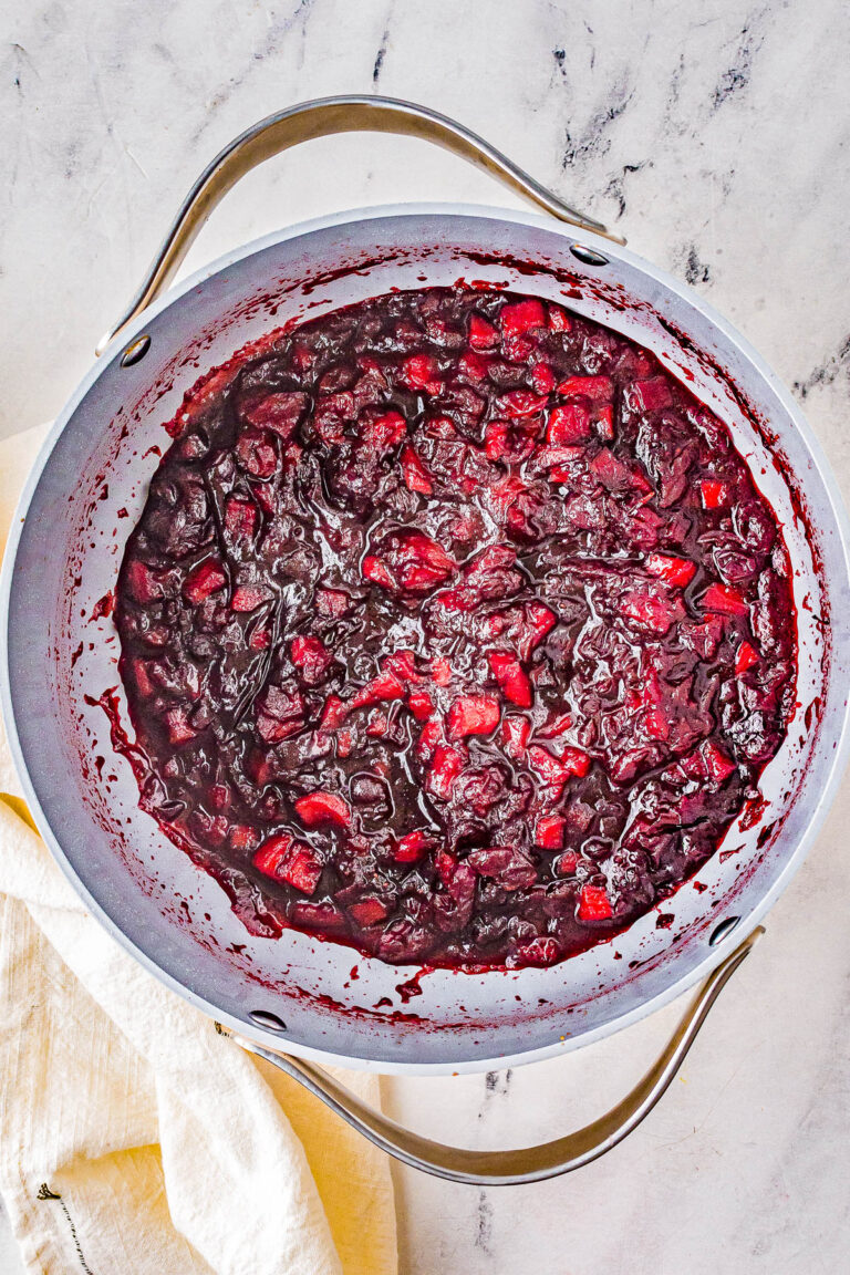 Spiced Cranberry Sauce with Apples - Averie Cooks