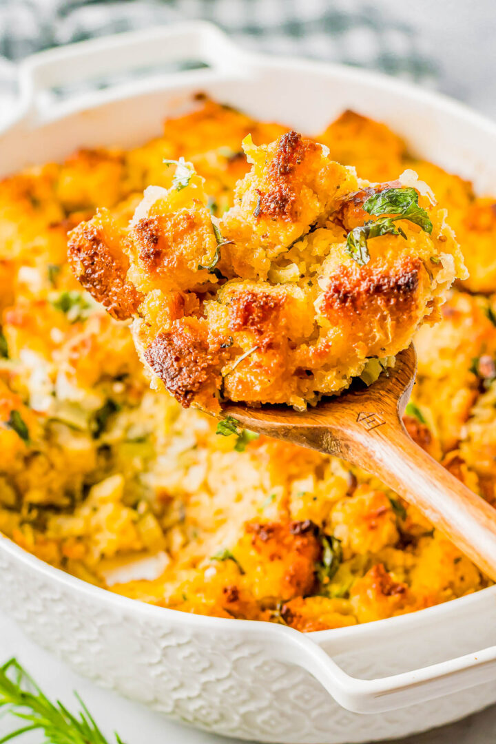 Easy Thanksgiving Cornbread Stuffing - Averie Cooks