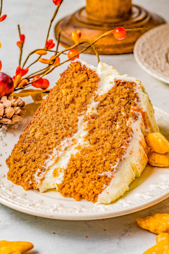 Classic Spice Cake with Cream Cheese Frosting - Averie Cooks