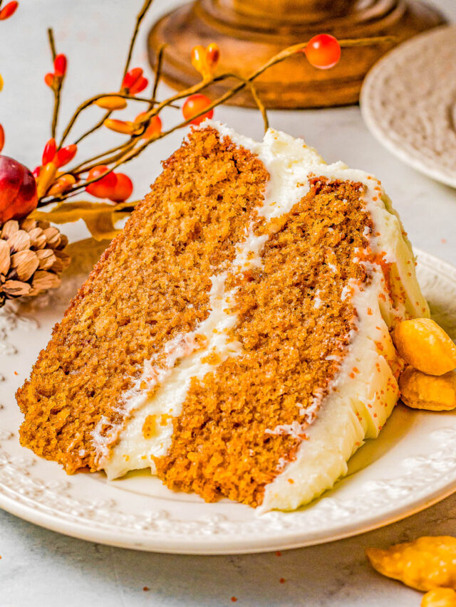 Classic Spice Cake with Cream Cheese Frosting - Averie Cooks