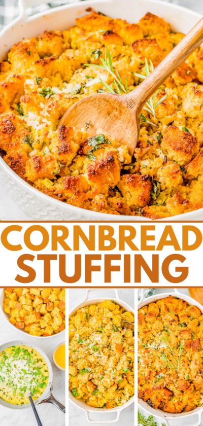 Easy Thanksgiving Cornbread Stuffing - Averie Cooks