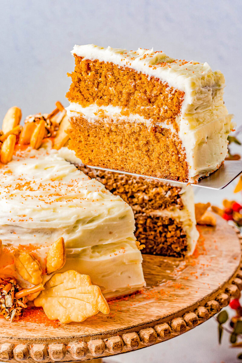 Classic Spice Cake with Cream Cheese Frosting - Averie Cooks