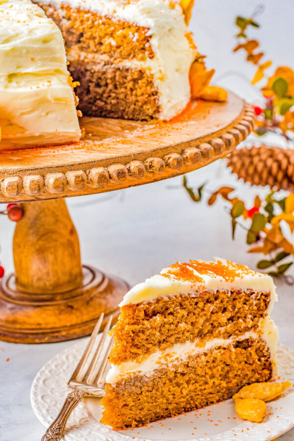 Classic Spice Cake with Cream Cheese Frosting - Averie Cooks