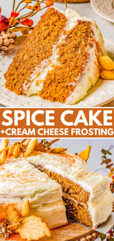 Classic Spice Cake with Cream Cheese Frosting - Averie Cooks
