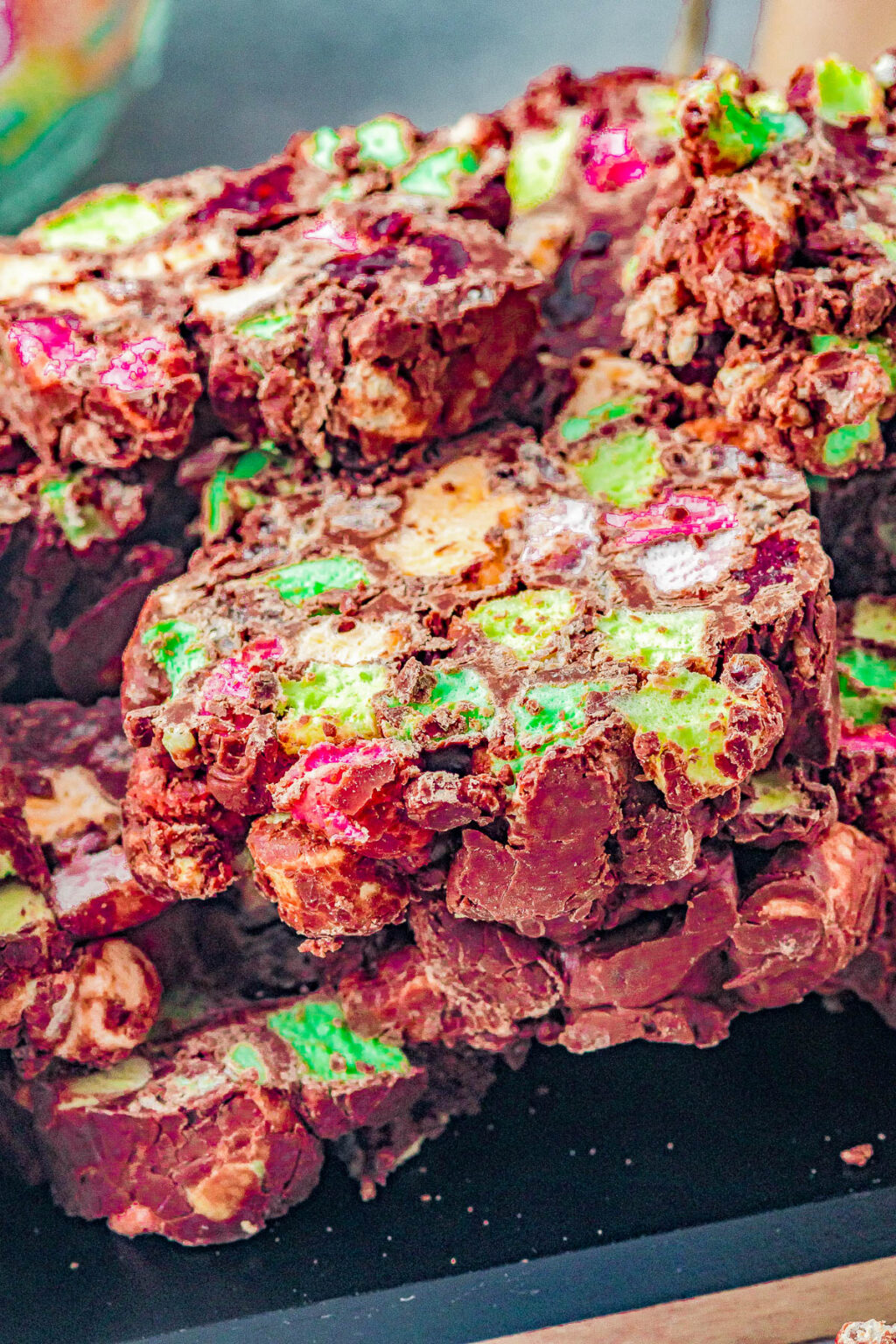 No-Bake Chocolate Stained Glass Candy - Averie Cooks