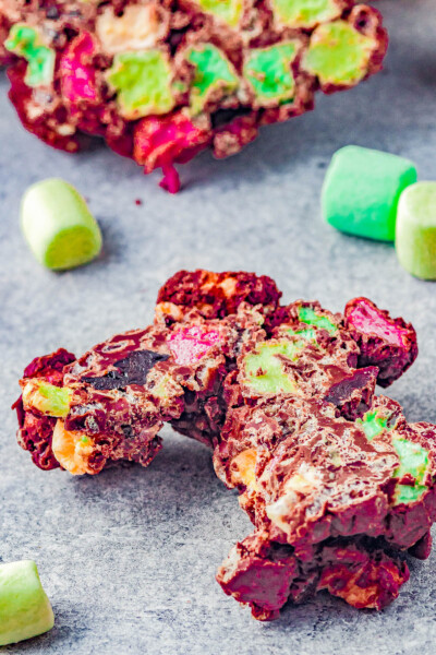 No-Bake Chocolate Stained Glass Candy - Averie Cooks