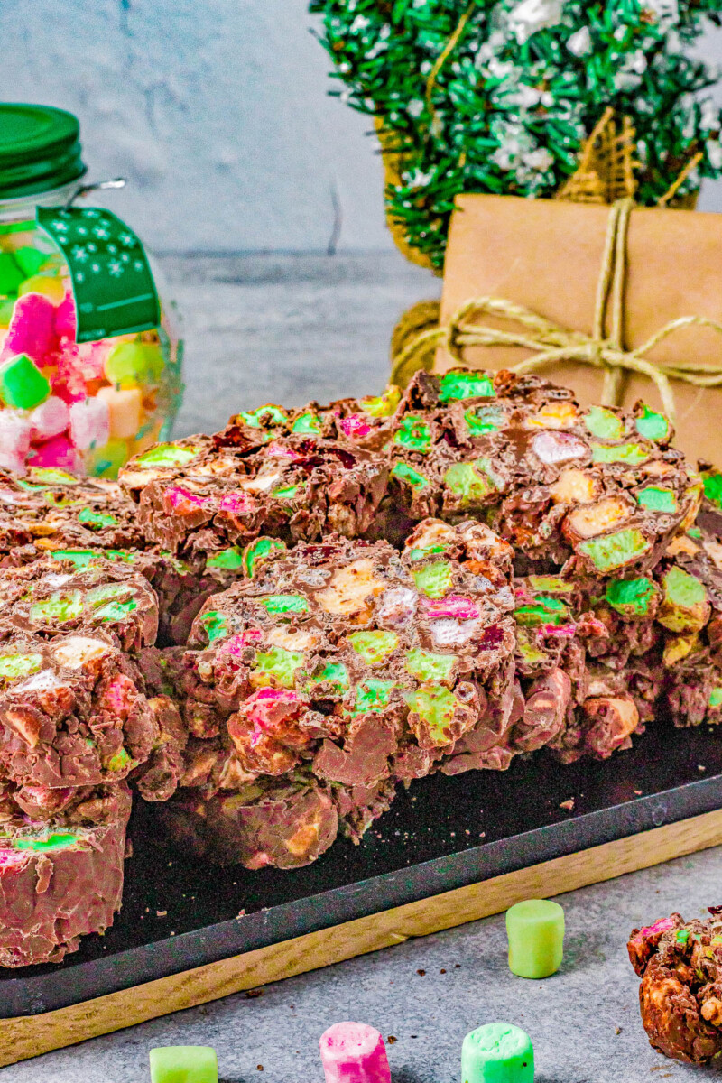 No-Bake Chocolate Stained Glass Candy - Averie Cooks