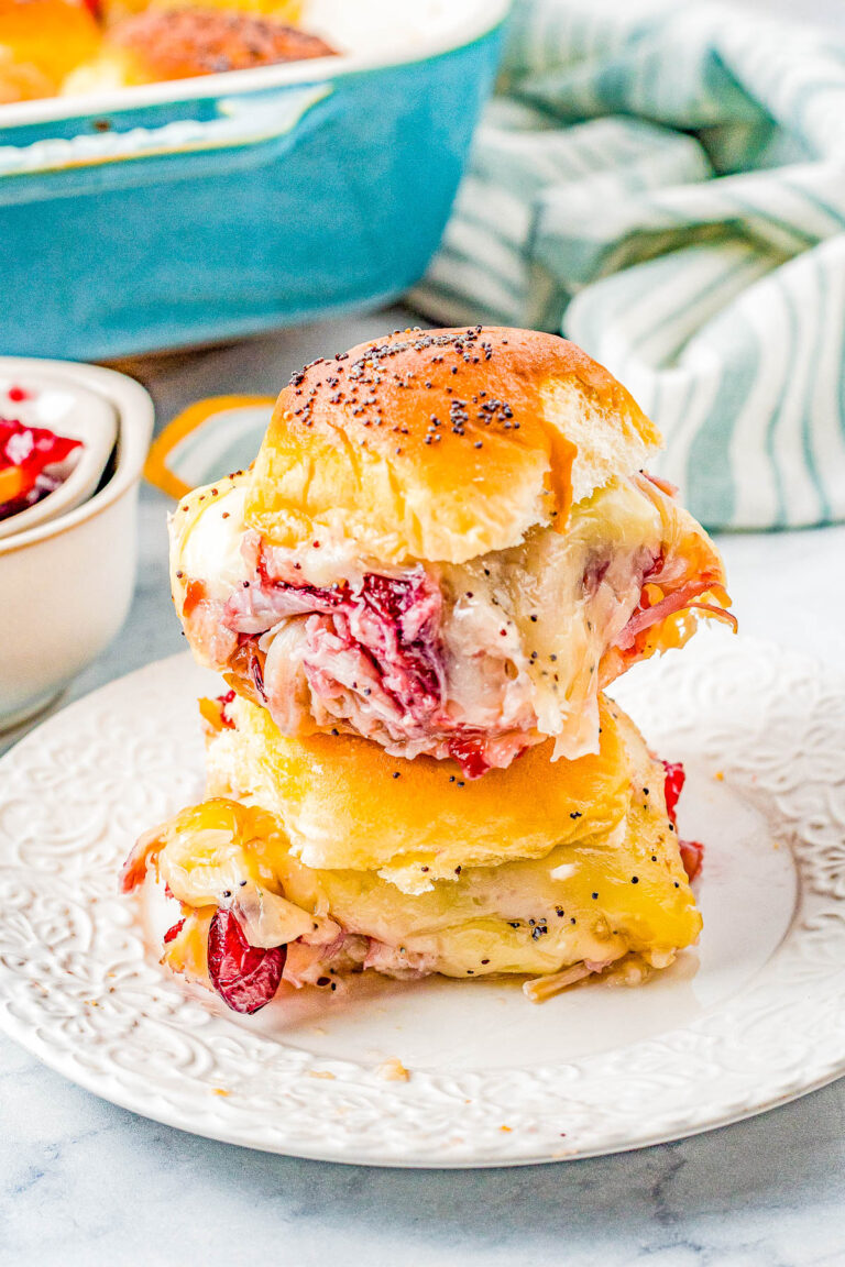 Pull-Apart Turkey and Cheese Sliders - Averie Cooks