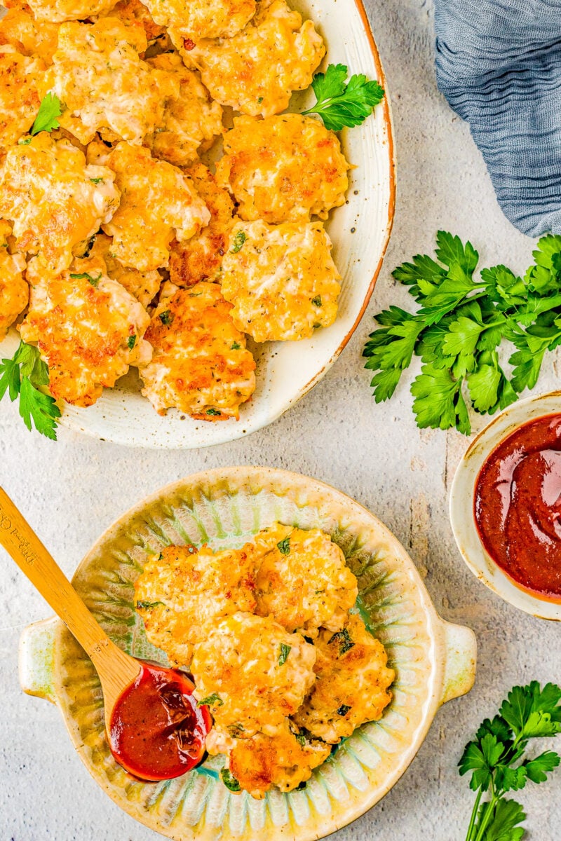 Cheesy Chicken Fritters - Averie Cooks