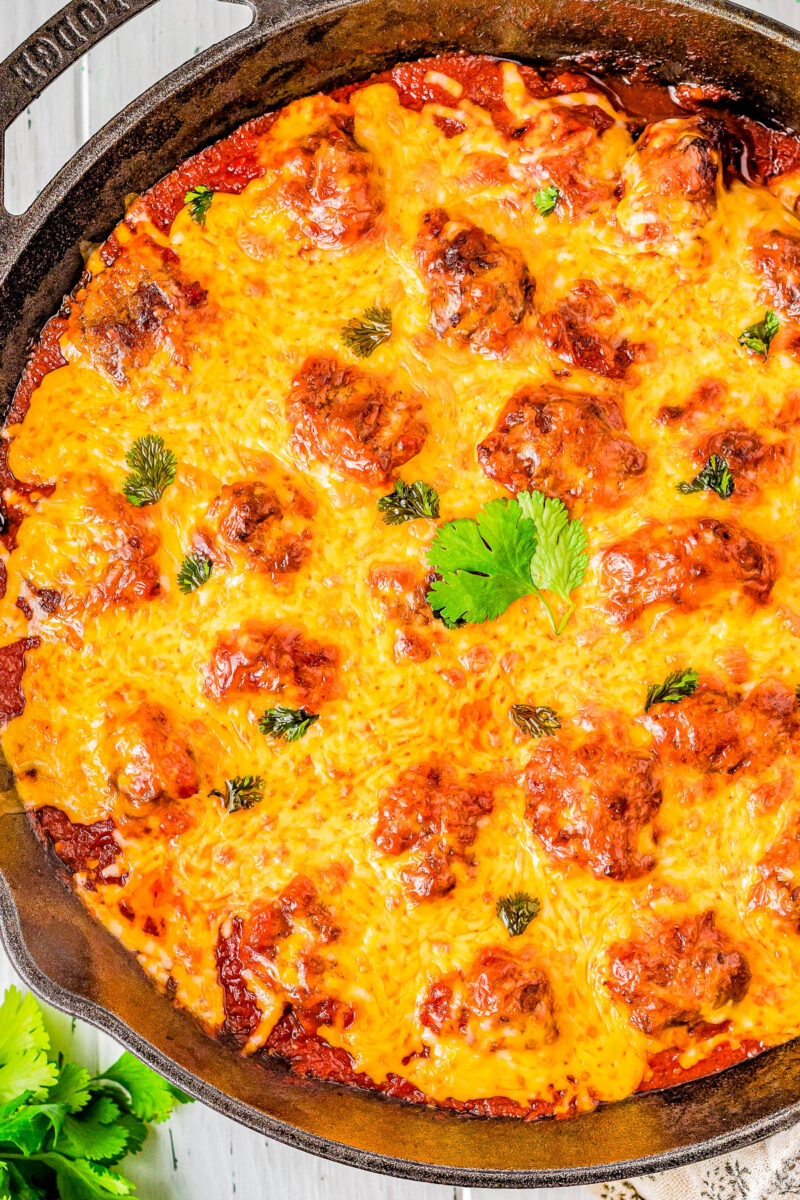 Cheesy Tex Mex Meatballs (with Beef & Pork) - Averie Cooks