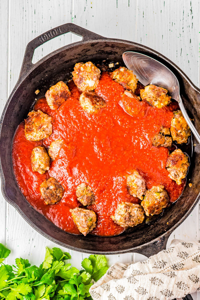 Cheesy Tex Mex Meatballs (with Beef & Pork) - Averie Cooks