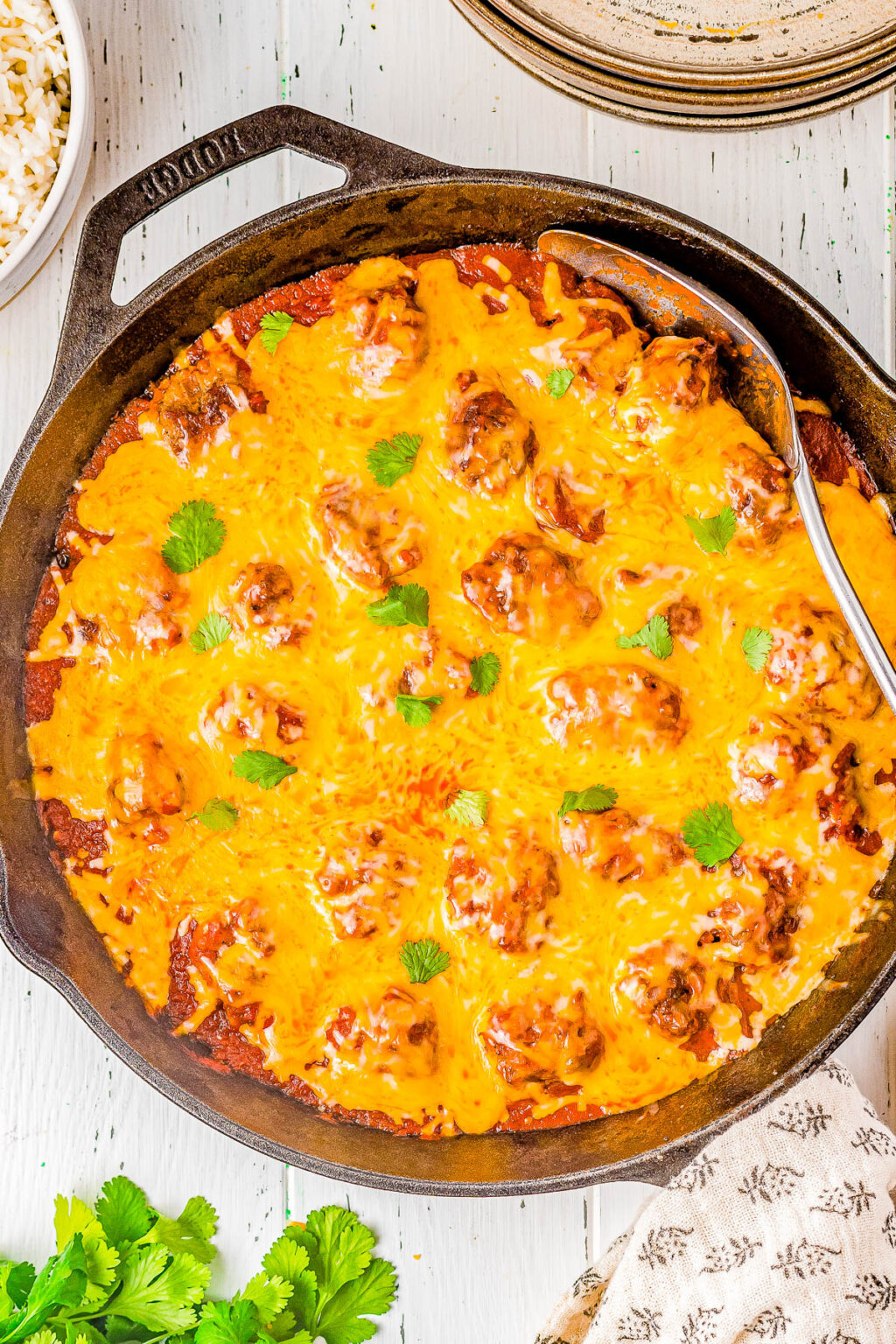 Cheesy Tex Mex Meatballs (with Beef & Pork) - Averie Cooks