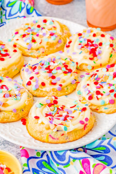 Frosted Funfetti Cake Mix Cookies - Averie Cooks