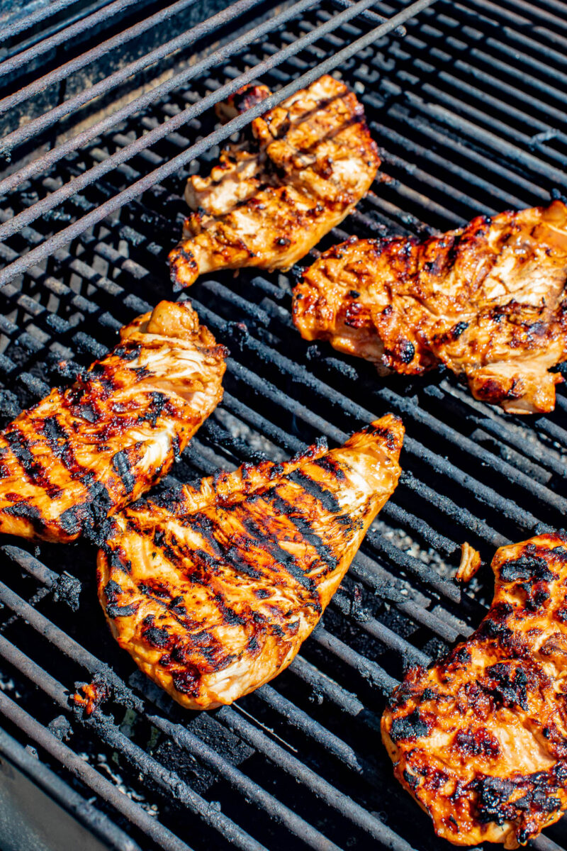 Spicy-Sweet Grilled Basil Chicken with Veggies - Averie Cooks