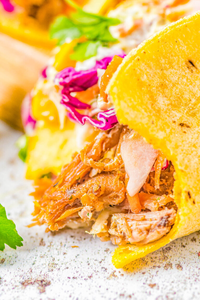 Pulled Pork Tacos (+ Toppings!) - Averie Cooks